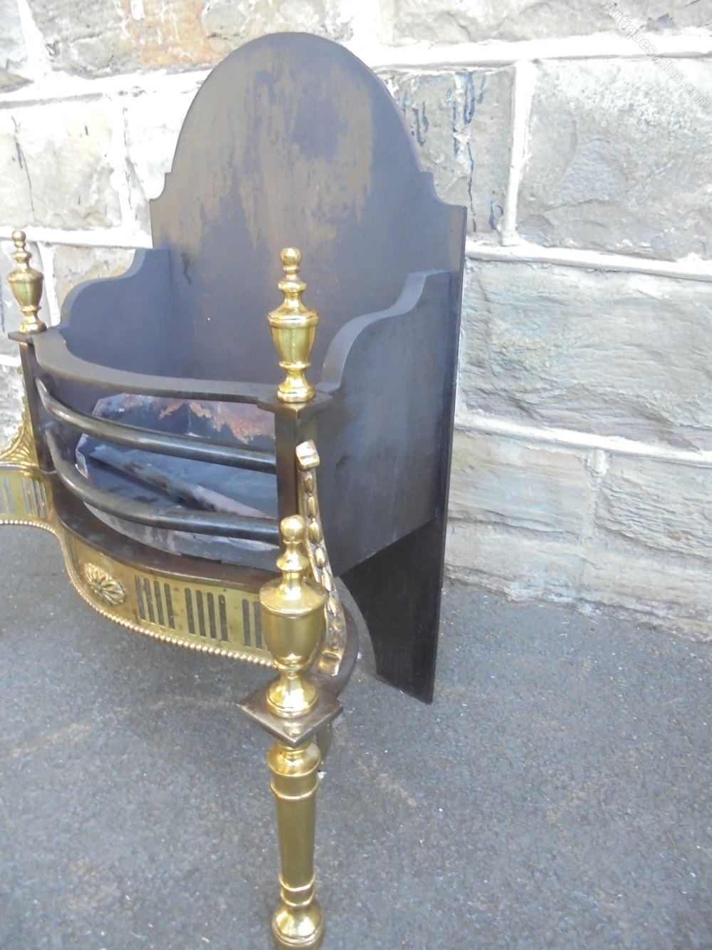 Antiques Atlas - Brass & Cast Iron Adams Style Fire Basket Grate