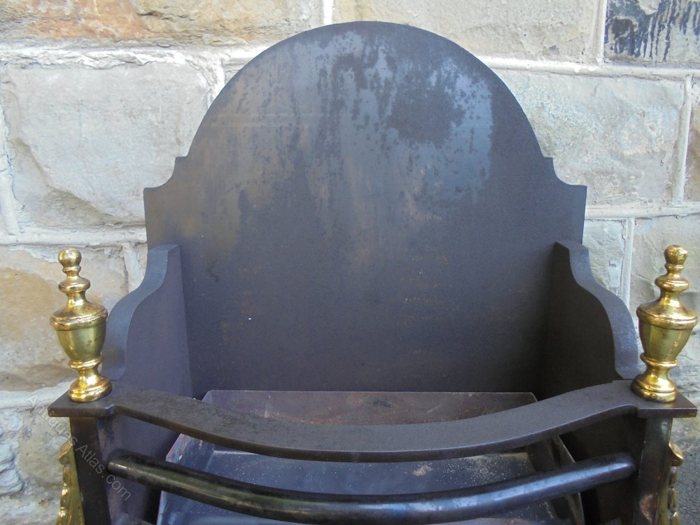 Antiques Atlas - Brass & Cast Iron Adams Style Fire Basket Grate