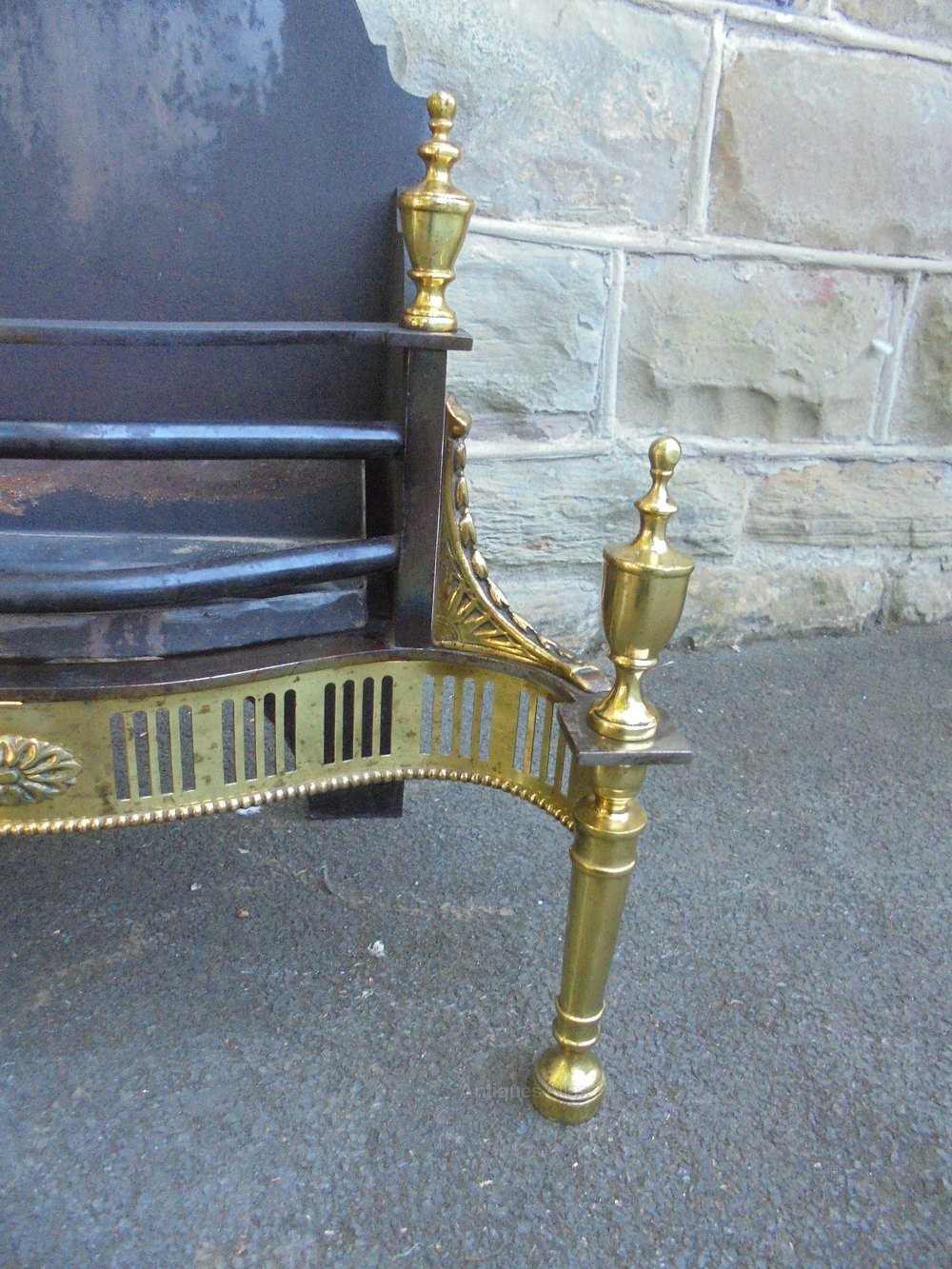 Antiques Atlas - Brass & Cast Iron Adams Style Fire Basket Grate