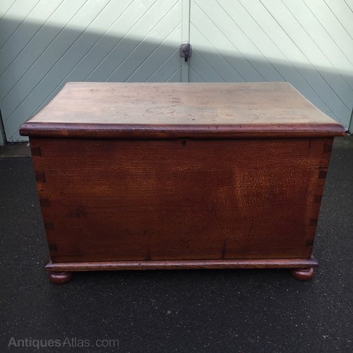 Early Antique Teak Sea Captains Chest - Antiques Atlas