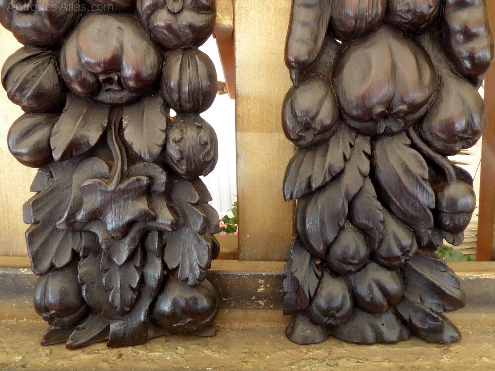 Antiques Atlas - 2 Carved Oak Panels Depicting Fruit Figs Nuts 1760 ...