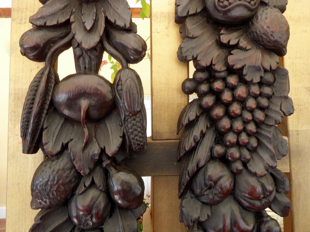 Antiques Atlas - 2 Carved Oak Panels Depicting Fruit Figs Nuts 1760 ...