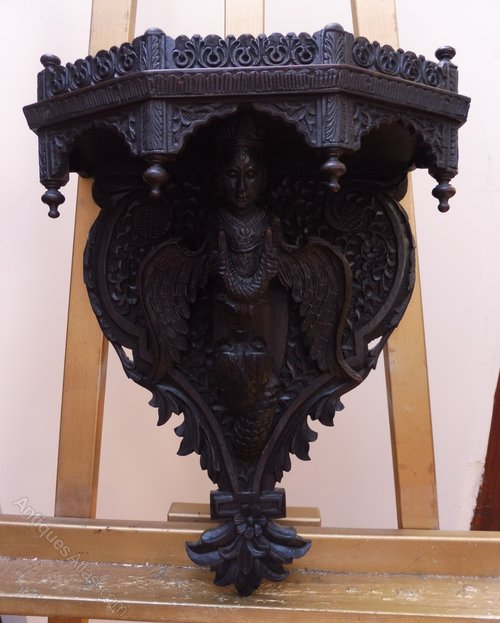 Antiques Atlas - Burmese Carved Wall Bracket Hardwood 1860