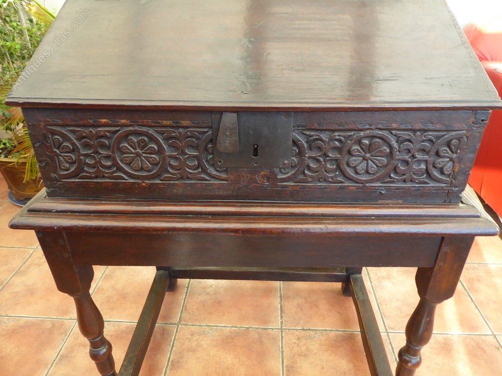 Antiques Atlas - Country Oak Bible Box On Stand 1660