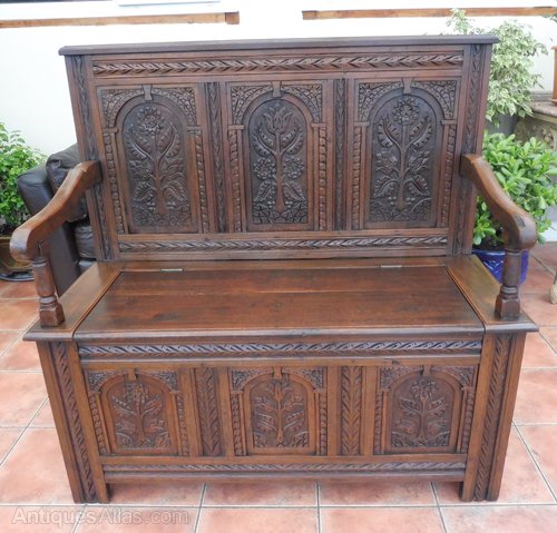Country Oak Cottage Settle 1820 - Antiques Atlas