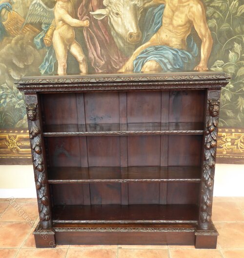Edwards And Roberts Bookcase Oak Carved 1860 as299a4320 / 765 ...