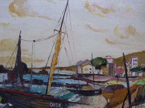 Antiques Atlas - Harbour View Listed Artist Walter Leslie Fenner