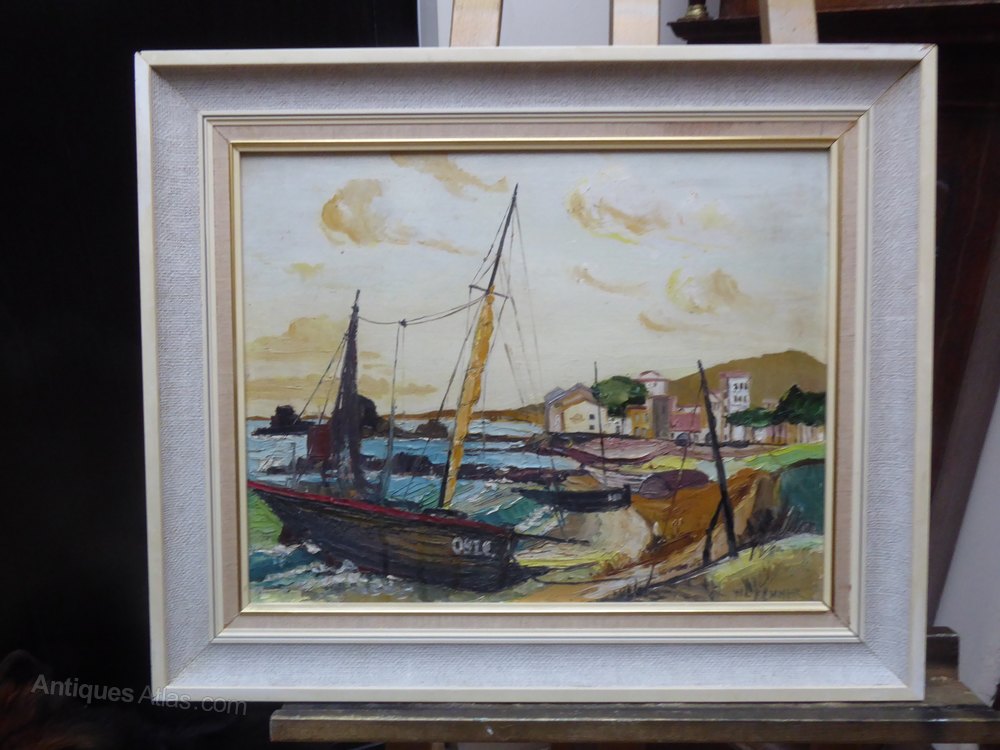 Antiques Atlas - Harbour View Listed Artist Walter Leslie Fenner