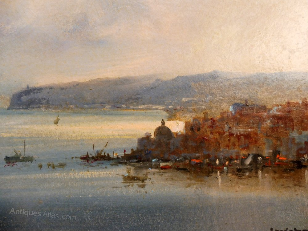 Antiques Atlas - 3 Italian Seascapes Listed Artist Vicenzo Larrichia