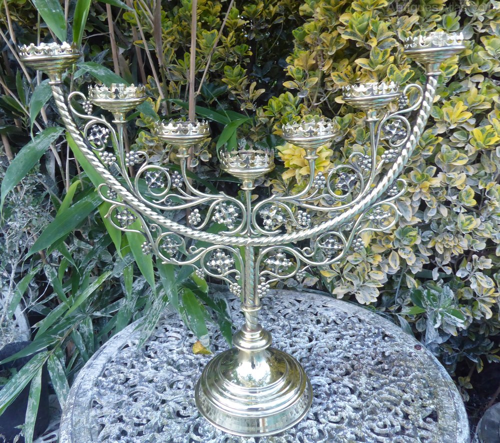 Antiques Atlas - Large Brass Menorah Candelabra 1930,s