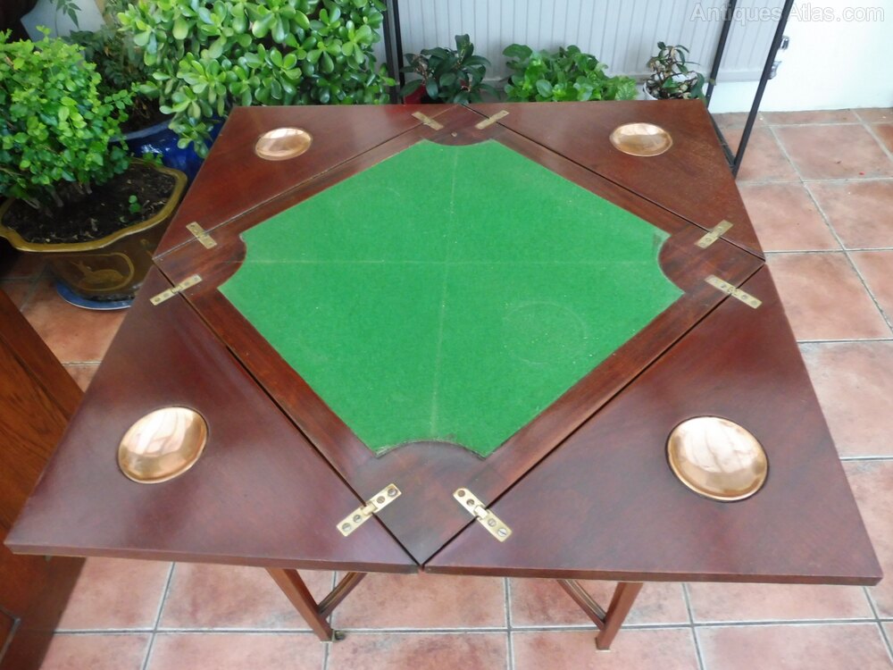 Maple And Co Inlaid Games Table Mahogany - Antiques Atlas