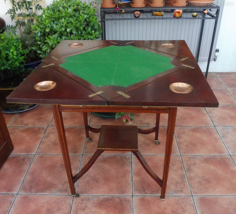 Maple And Co Inlaid Games Table Mahogany - Antiques Atlas