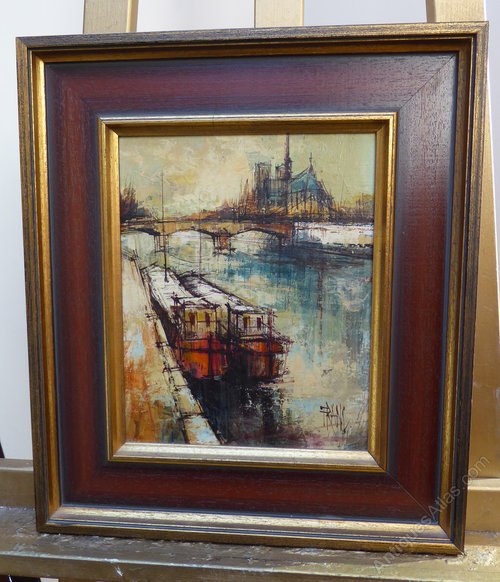 Antiques Atlas - Oil Boats French Listed Artist Francois Franc