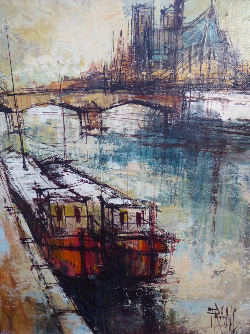 Antiques Atlas - Oil Boats French Listed Artist Francois Franc