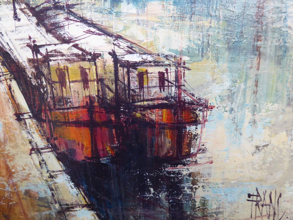 Antiques Atlas - Oil Boats French Listed Artist Francois Franc