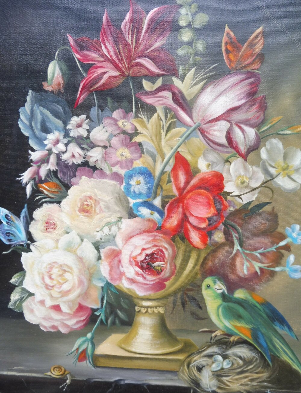 Antiques Atlas - Oil Still Life And Parrot Listed Artist George Rennie ...