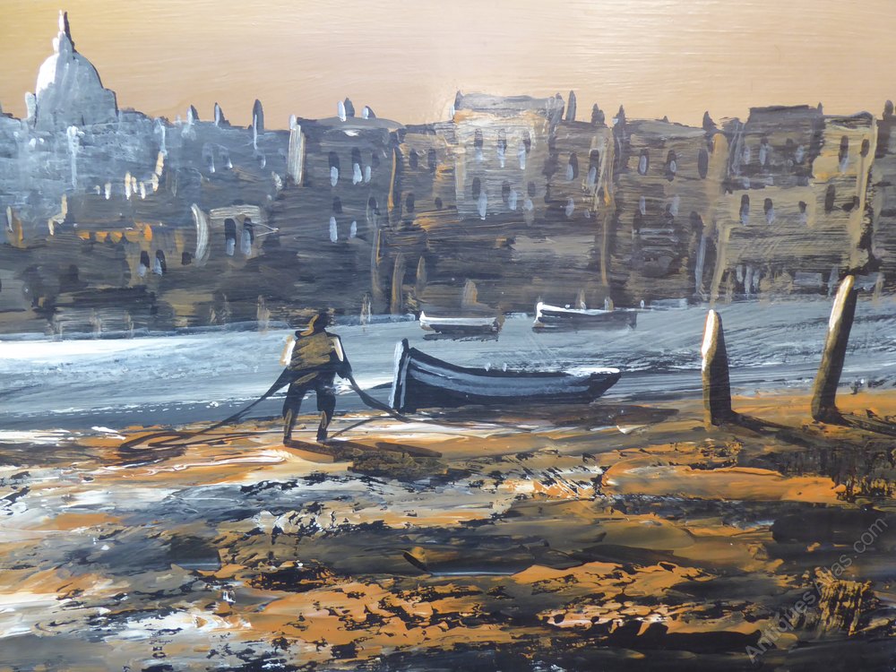 Antiques Atlas - Oil Riverside View Listed Artist Edward Elliot