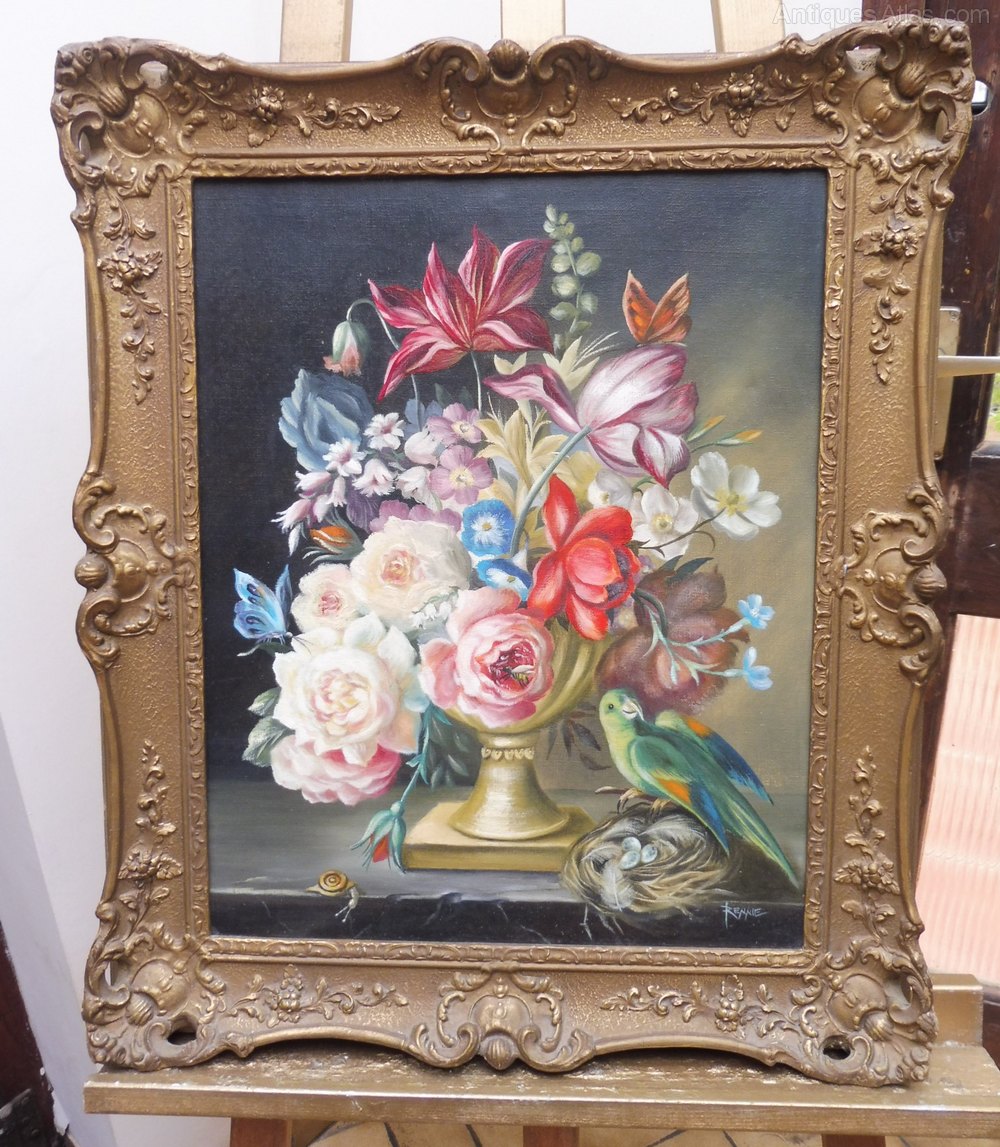 Antiques Atlas - Oil On Canvas Still Life Artist George Rennie
