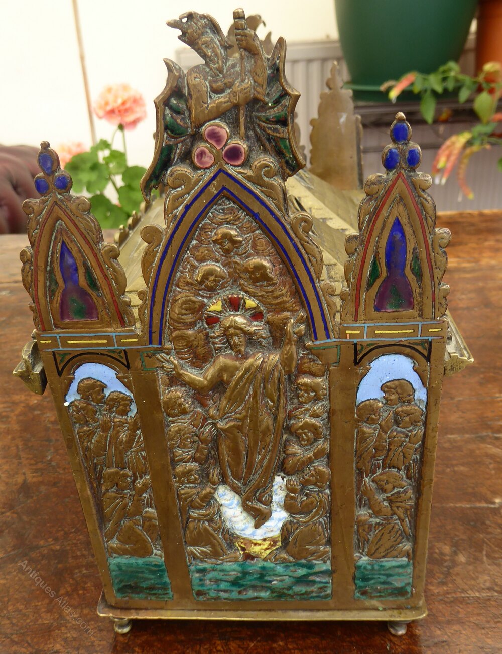 Antiques Atlas - Reliquary Casket Very Rare Champleve Enamel 1800