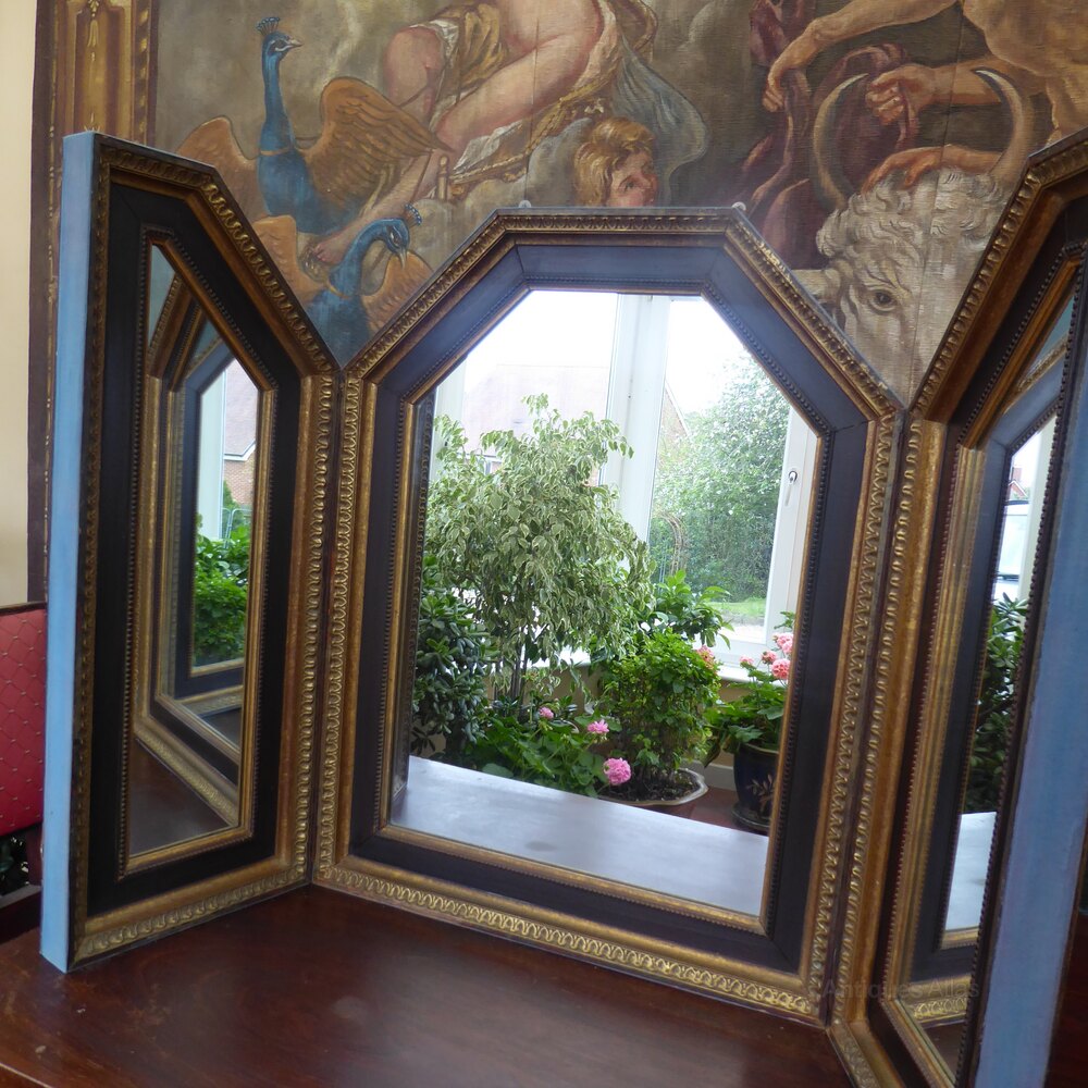 Antiques Atlas - Triptych Mirror Large Wallhanging / Dressing Table ...