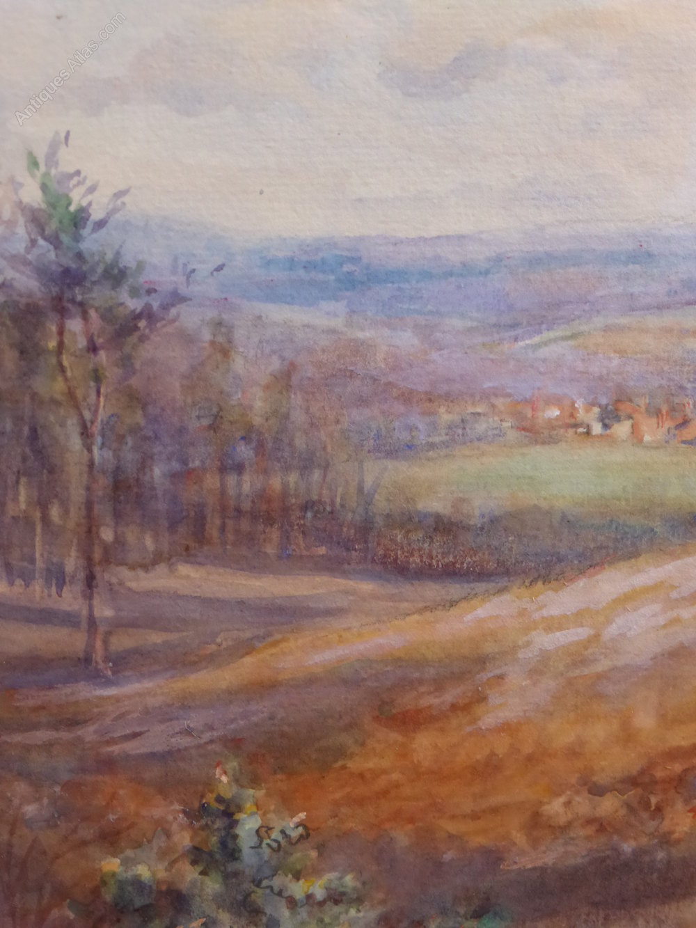 Antiques Atlas - Watercolour Whitley Common Artist K Leney