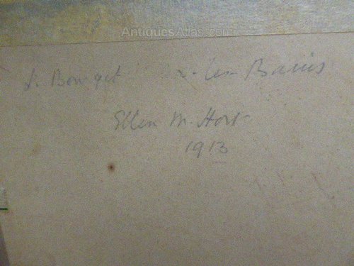 Antiques Atlas - Watercolour Les Bains Artist Ellen M Hurt 1913
