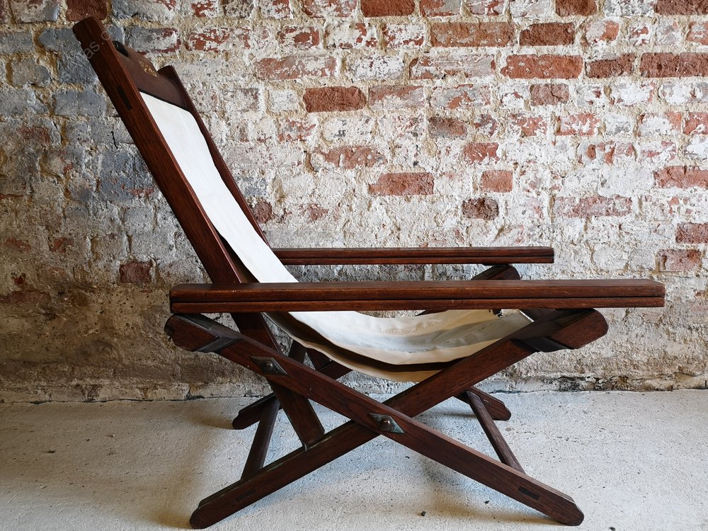 Colonial Teak Campaign Chair. - Antiques Atlas