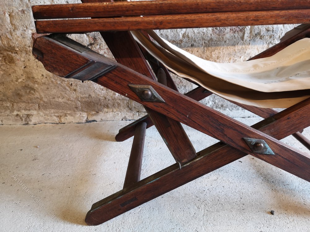 Colonial Teak Campaign Chair. - Antiques Atlas