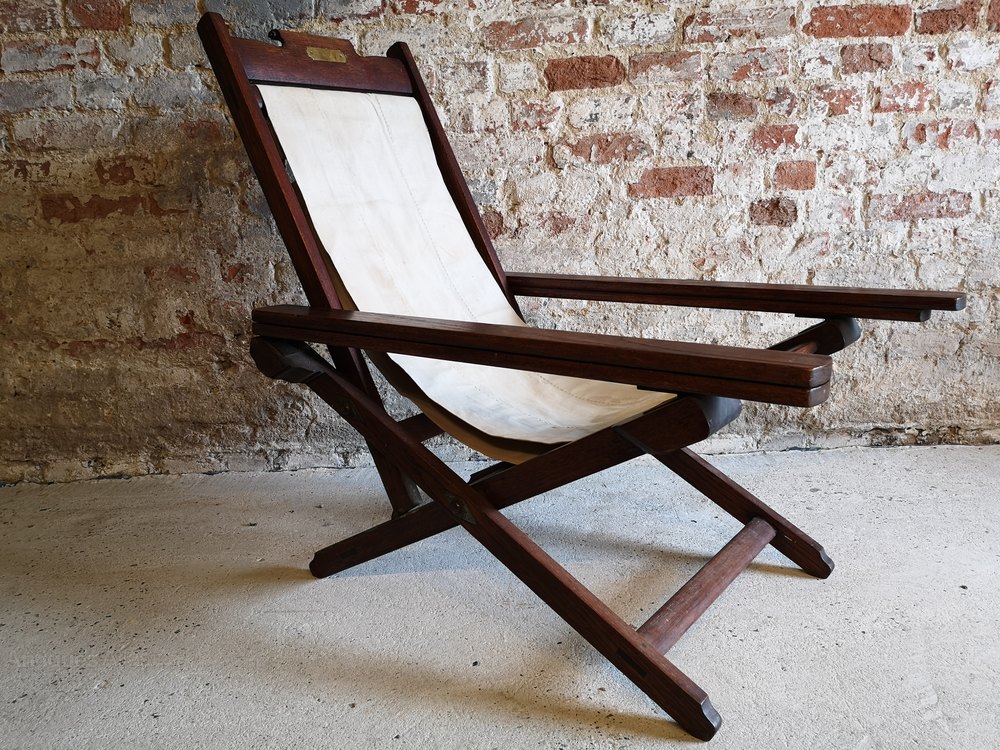 Colonial Teak Campaign Chair. - Antiques Atlas