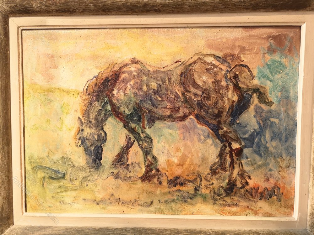Antiques Atlas - Jack Butler Yeats Grazing Horse Painting.