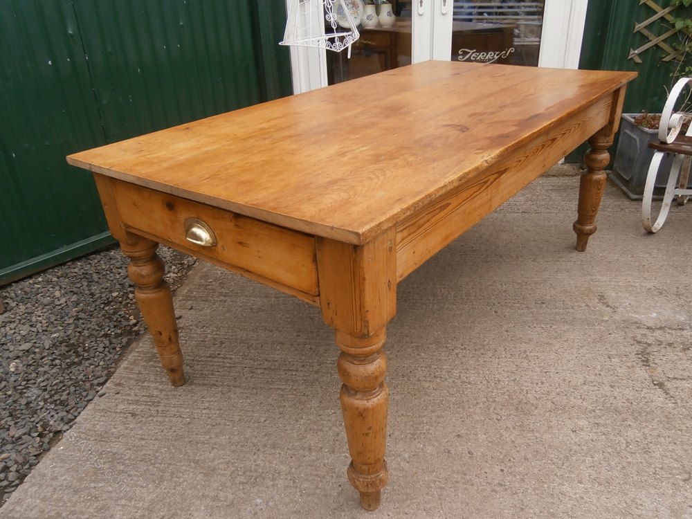 Late 19th Century Pine Farmhouse Kitchen Table - Antiques Atlas