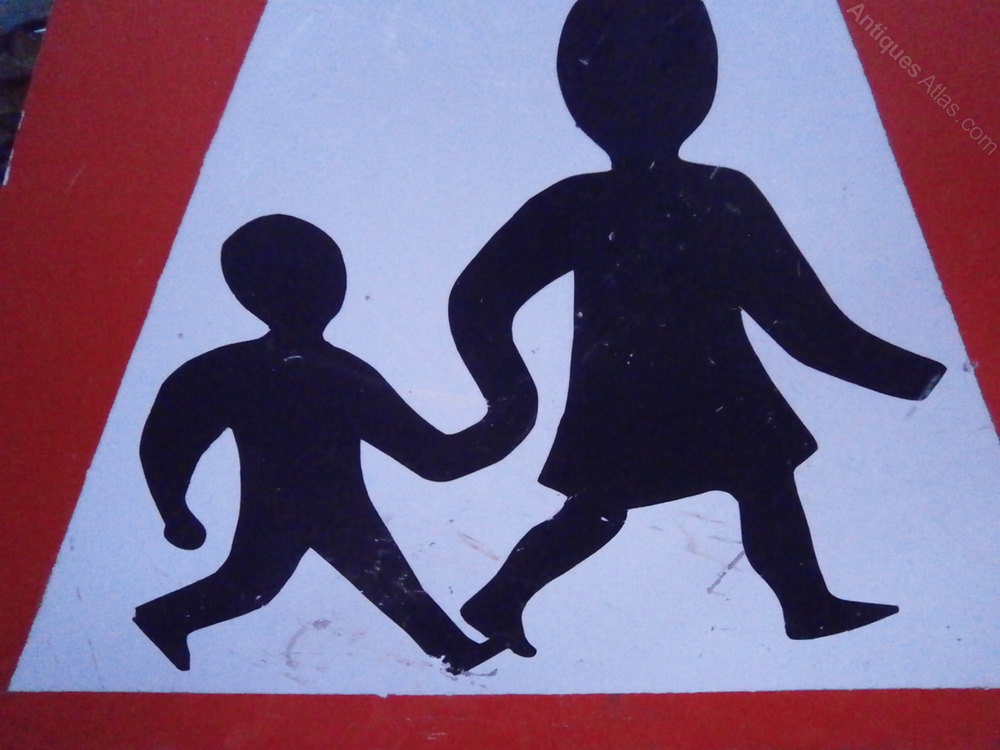 Antiques Atlas - Vintage Children Crossing Road Sign as302a501 / 4097