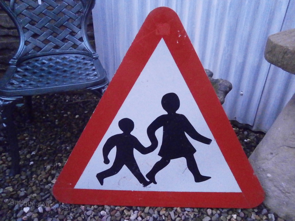 Antiques Atlas - Vintage Children Crossing Road Sign as302a501 / 4097
