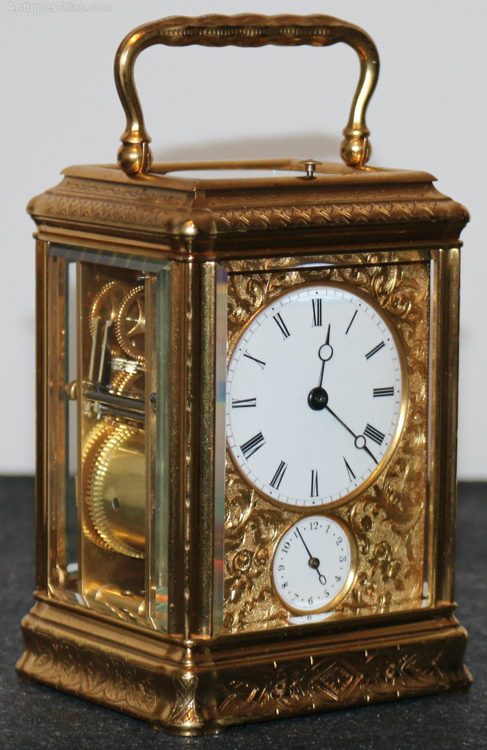 Antiques Atlas - Drocourt Engraved Repeater Carriage Clock 1840 as915a080
