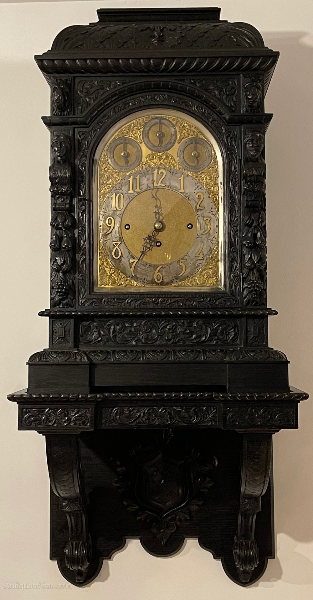 Antiques Atlas - Ebonised Triple Fusee Musical Bracket Clock 1880 as915a085