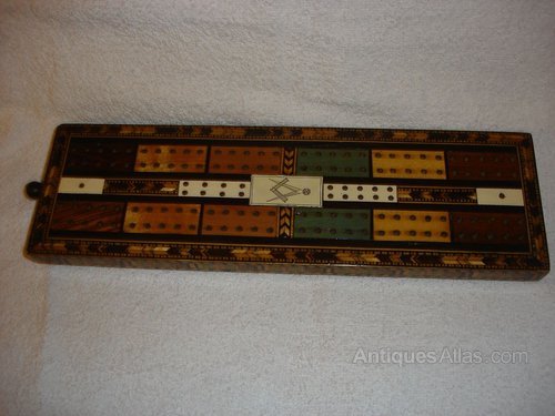 Antiques Atlas - Masonic Cribbage Board Tunbridge Ware Georgian