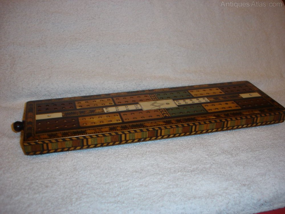 Antiques Atlas - Masonic Cribbage Board Tunbridge Ware Georgian