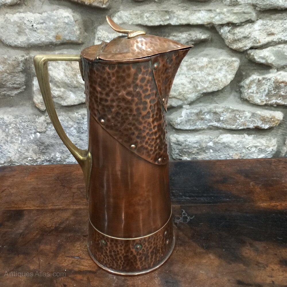 Antiques Atlas - Arts And Crafts Copper Flagon /Jug And Tray as035a1470
