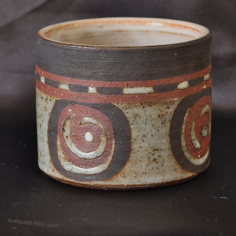 Antiques Atlas - Vintage Briglin Studio Pottery Sugar Bowl 1970's