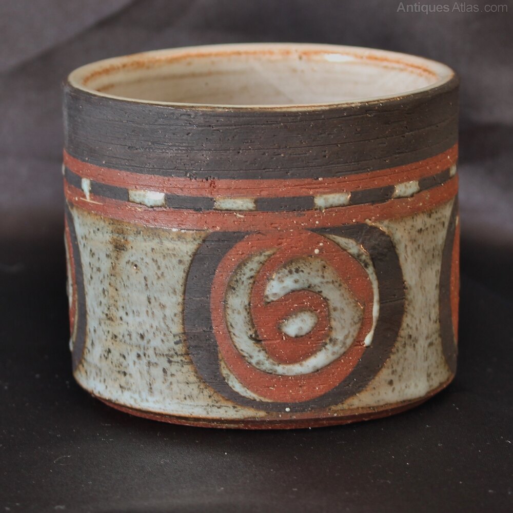 Antiques Atlas - Vintage Briglin Studio Pottery Sugar Bowl 1970's