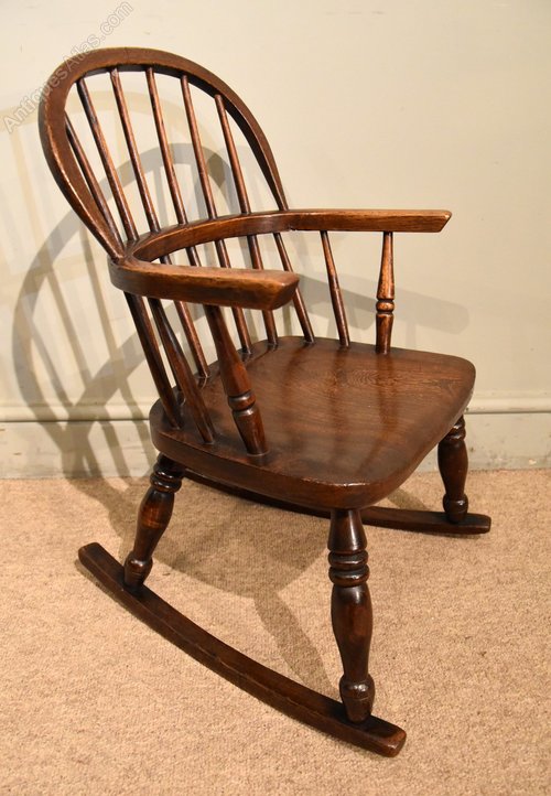 19th Century Mahogany Childs Rocking Chair - Antiques Atlas