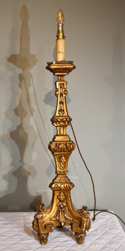 Antiques Atlas - A Beautiful Pair Of Italianate Gilded Alter Sticks