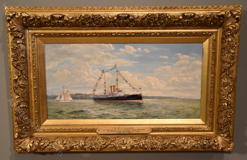 Antiques Atlas - "H.M.S. Albion" Oil Painting By Gerald Burn
