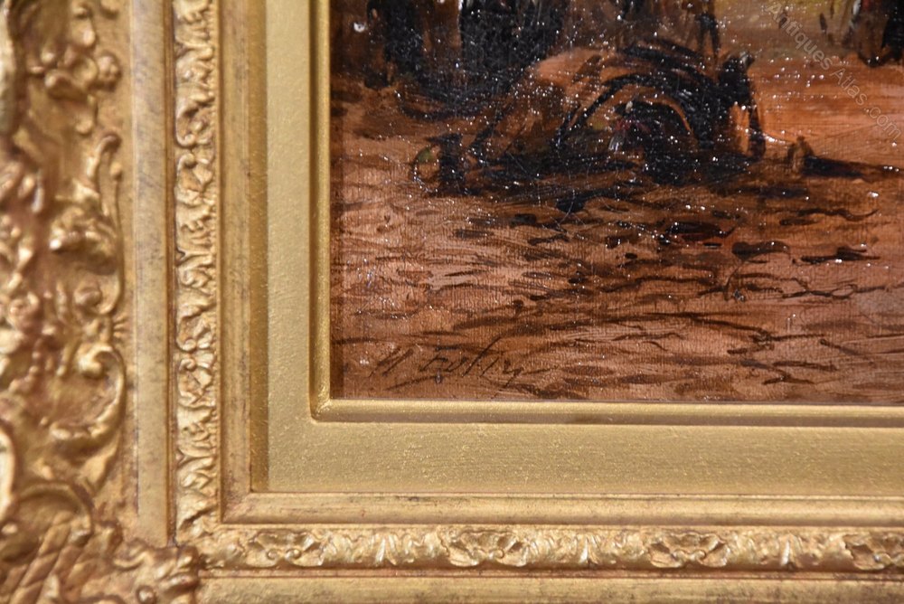 Antiques Atlas - Oil Painting Pair By Henry Foley "Continental Town Scenes"