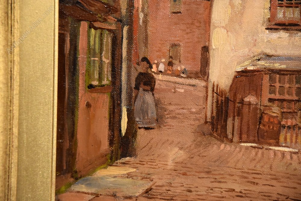 Antiques Atlas - Oil Painting By Donald Henry Floyd A Quiet Street