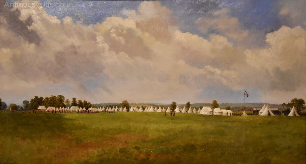 Antiques Atlas - Oil Painting By George Fall "The Encampment"