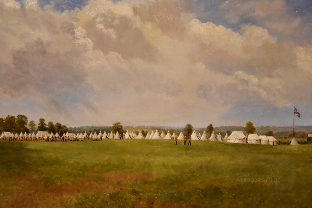 Antiques Atlas - Oil Painting By George Fall "The Encampment"