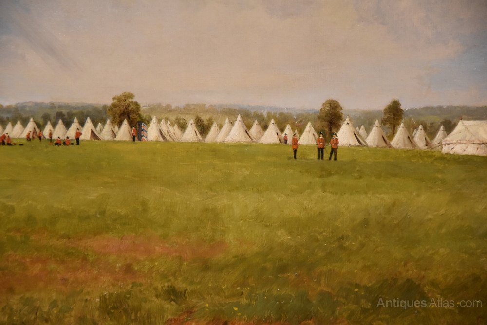Antiques Atlas - Oil Painting By George Fall "The Encampment"