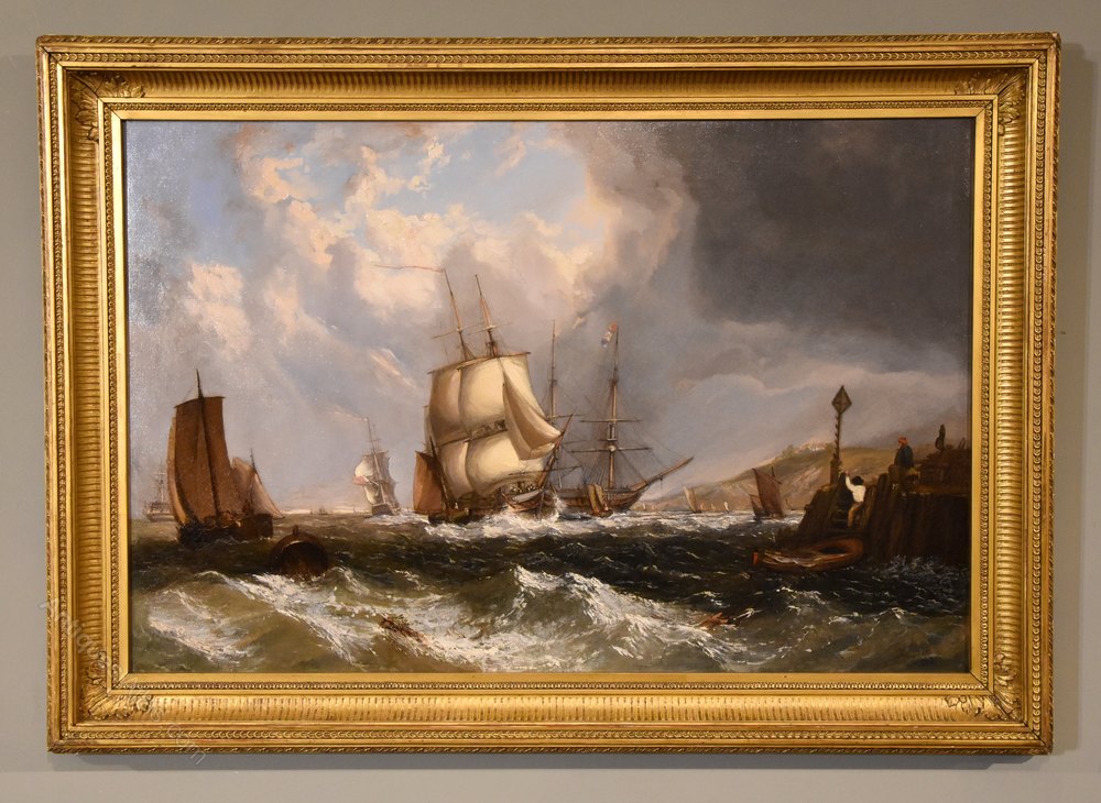 Antiques Atlas - Oil Painting By William Broome "Coastal Shipping"