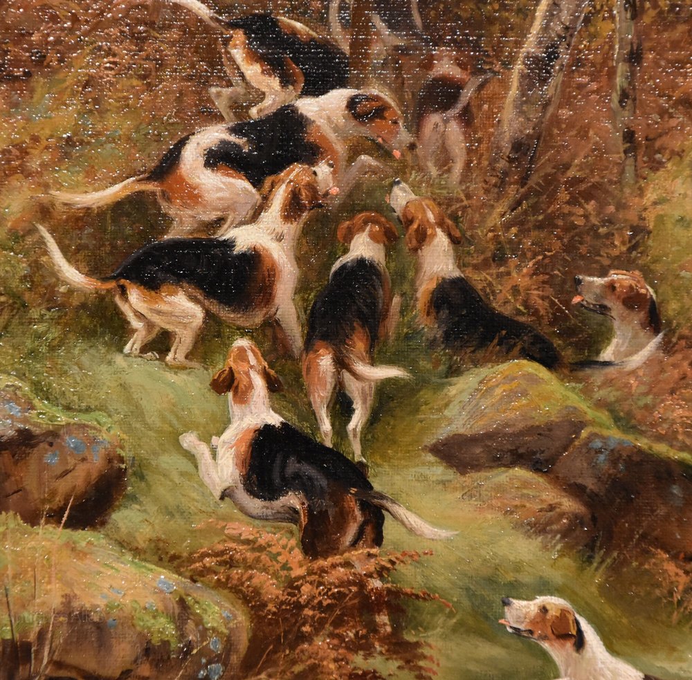 Antiques Atlas - Oil Painting By Wilson Hepple In Hot Pursuit